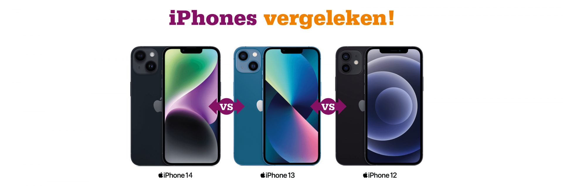 Verschillen tussen de iPhone 14 vs iPhone 12 vs iPhone 13 | Telecombinatie