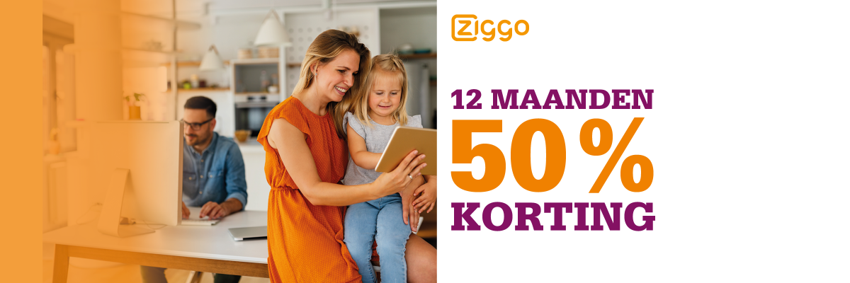 Ziggo Internet & TV, nu 12 maanden 50% korting | Telecombinatie